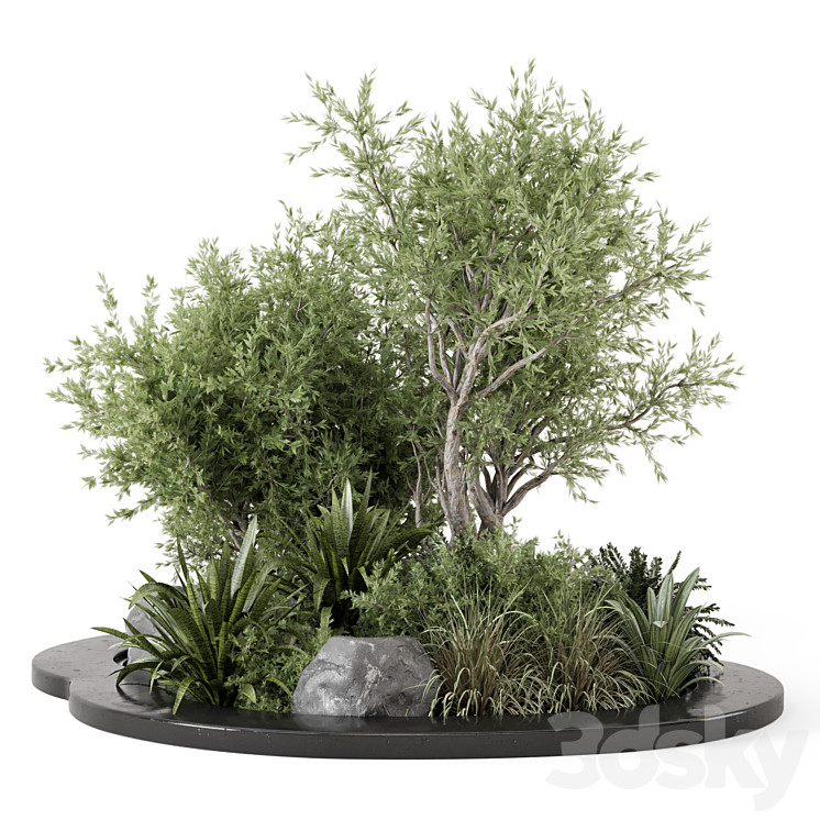 Outdoor Garden Set Bush and Tree_Garden Set 2833 - Outdoor - 3D model