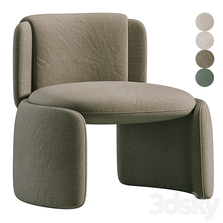 HC28 HUG Small armchair Design by Hanne Willmann - Arm chair - 3D model