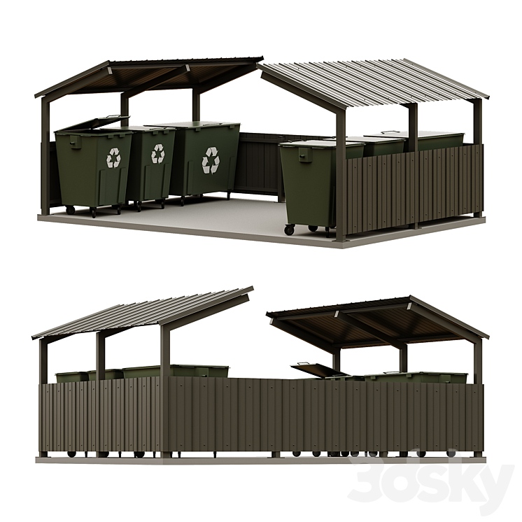 Waste area - Urban environment - 3D model