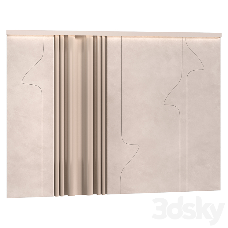 Wall Panel with Curved Lines - Other decorative objects - 3D model