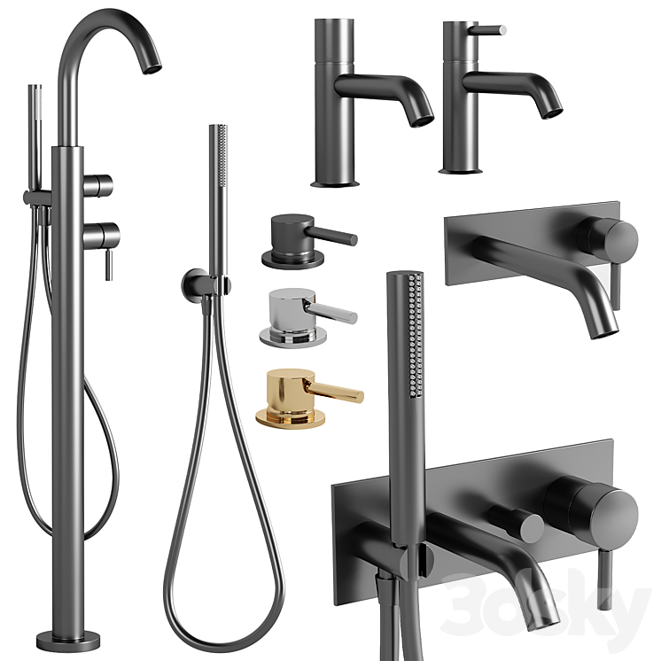 Fantini Rubinetti Nostromo taps and shower set - Faucet - 3D model