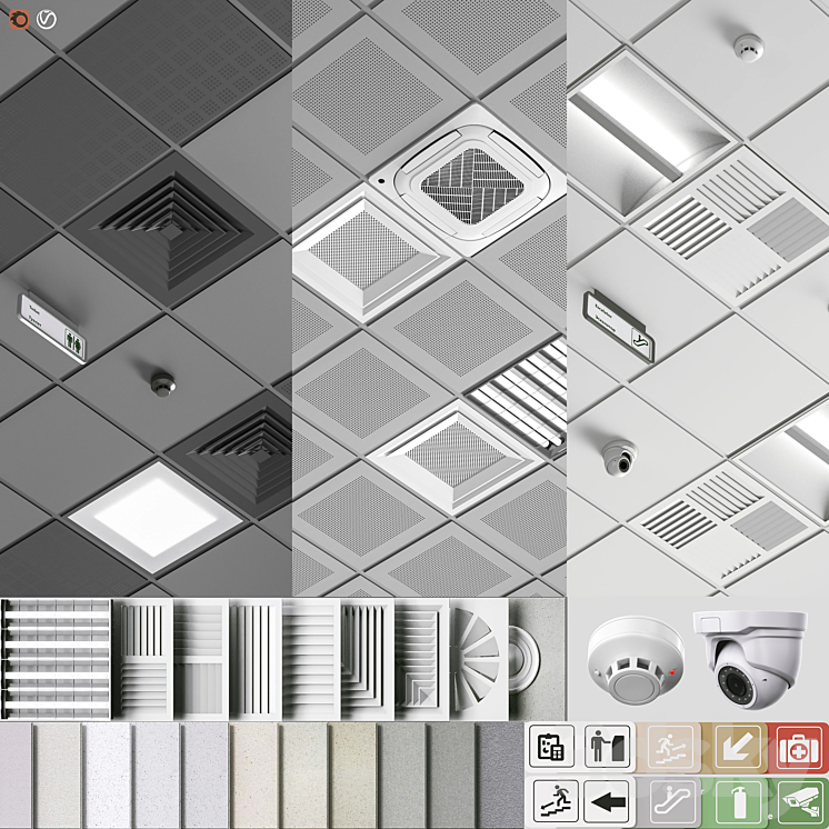 Ceiling set 8 - Miscellaneous - 3D model