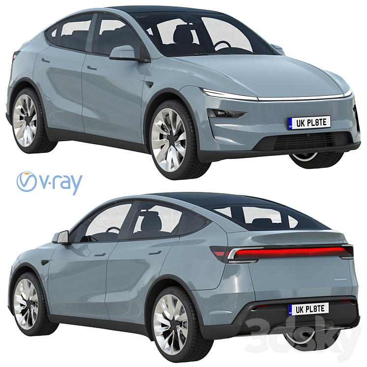 Tesla Model Y 2025 - Ground Transport - 3D model