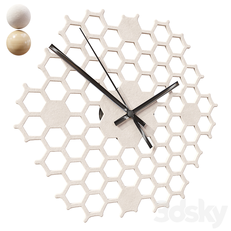 Honeycomb Wall Clock - Watches & Clocks - 3D model