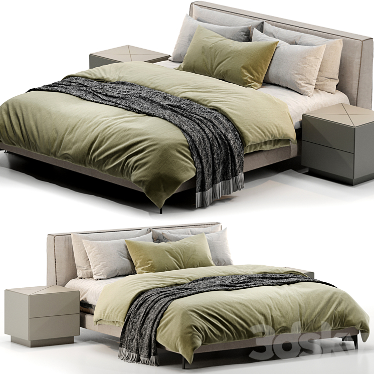 LOUIS UP Bed By MERIDIANI - Bed - 3D model