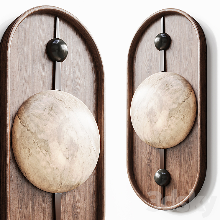 Wall lamp with frame - Wall light - 3D model
