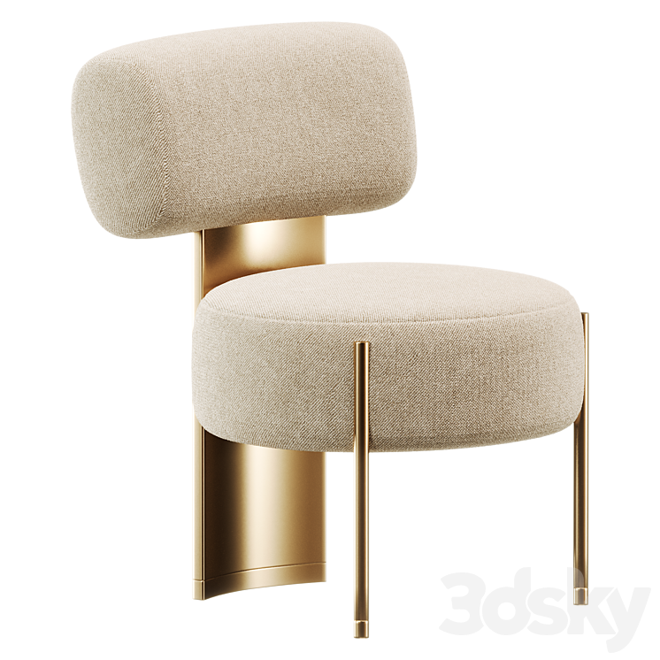 Zoe Deco Ivory Chair - Arm chair - 3D model