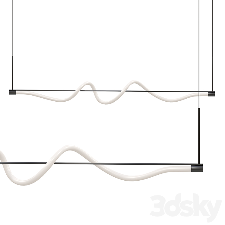 Cursive LED Linear Pendant - Pendant light - 3D model