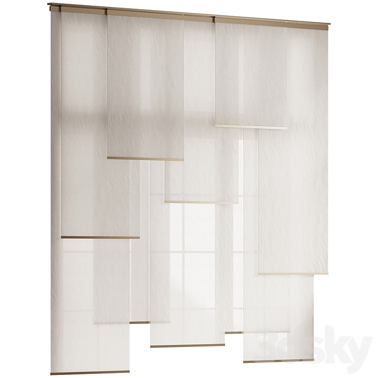 Layered Panel Curtain 3 - Curtain - 3D model