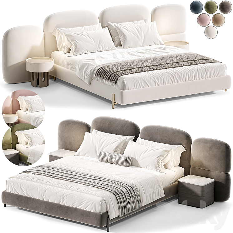 Stone Bed by Just From - Bed - 3D model