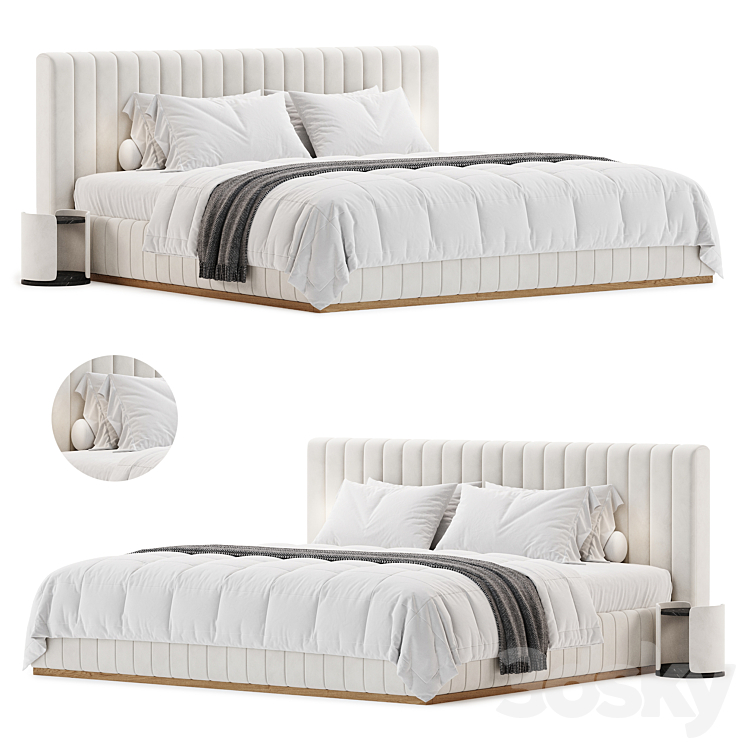 Forte White Bed - Bed - 3D model