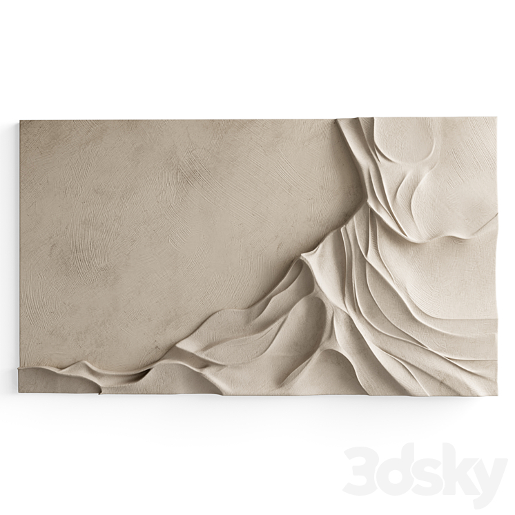 Beige 3D Wall Sculpture - Sculpture - 3D model