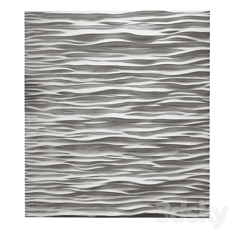 Gypsum panel Wave - Decorative plaster - 3D model