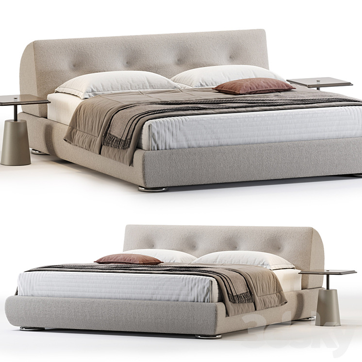 Minotti Supermoon Bed - Bed - 3D model