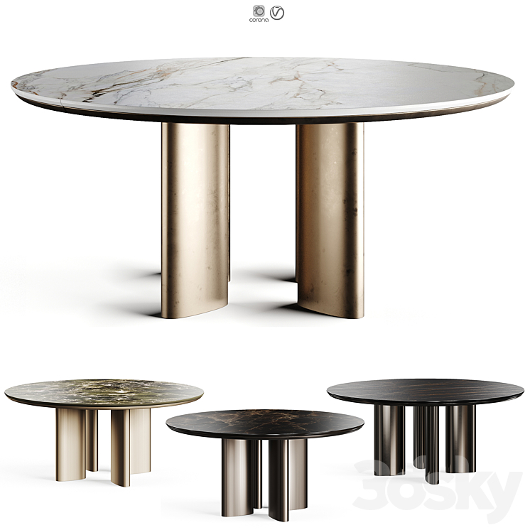 Poliform ADRIEN Dining Round Table - Table - 3D model