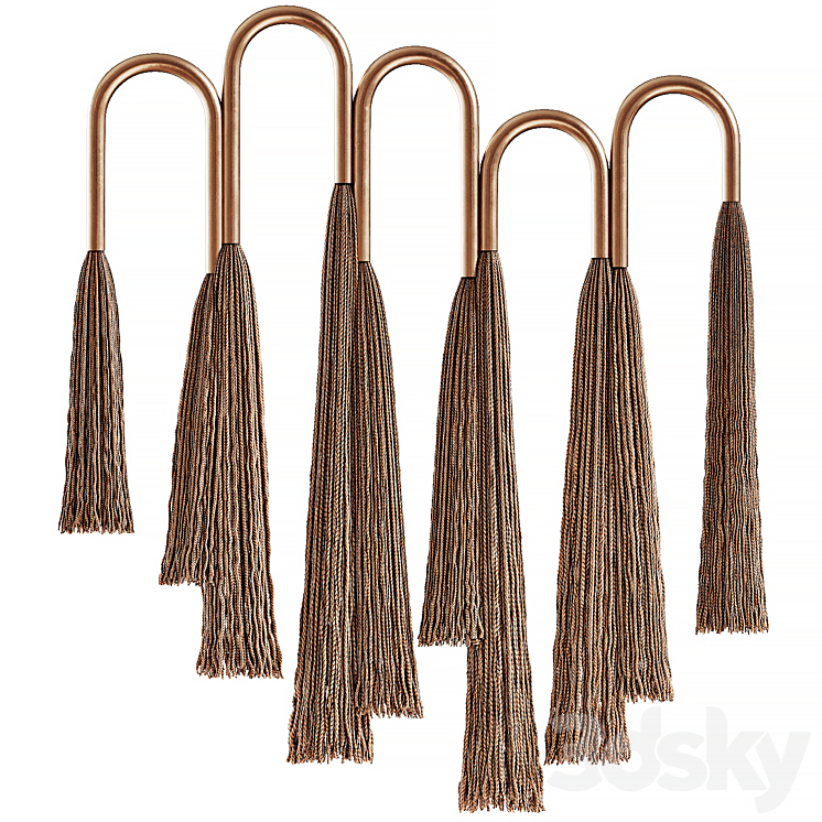 Wall decor made of fringe and metal tubes Fringe 11 - Other decorative ...