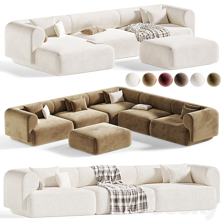 Melody Modular Sofa By Natuzzi Italia - Sofa - 3D model
