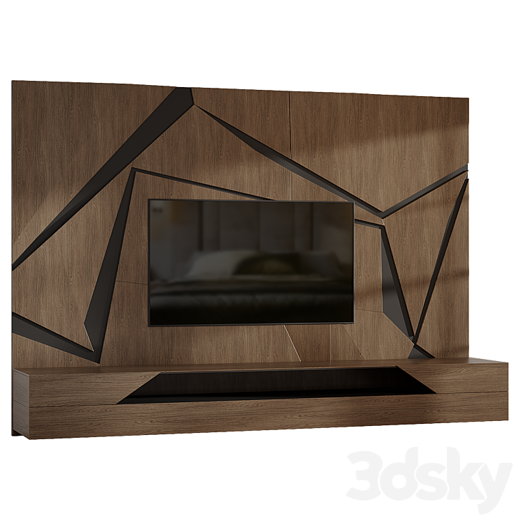 TV Wall Panel 014 - TV Wall - 3D model