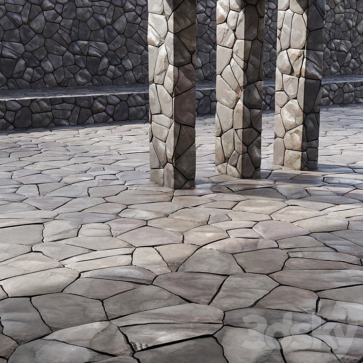 H144 Stone Tiles | PBR | 4K | Seamless | +SBSAR - Stone - 3D model