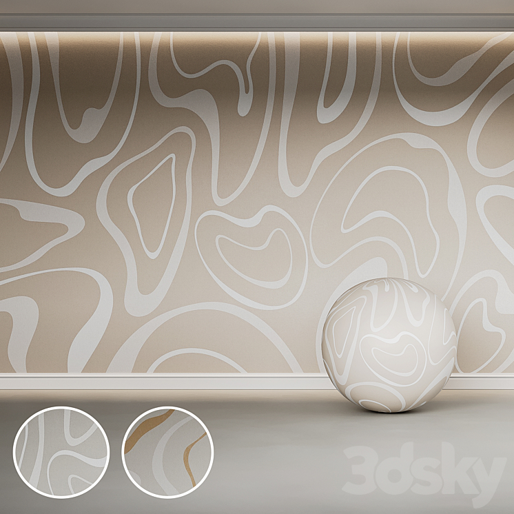 Designer wallpaper 19 - Wall covering - 3D model