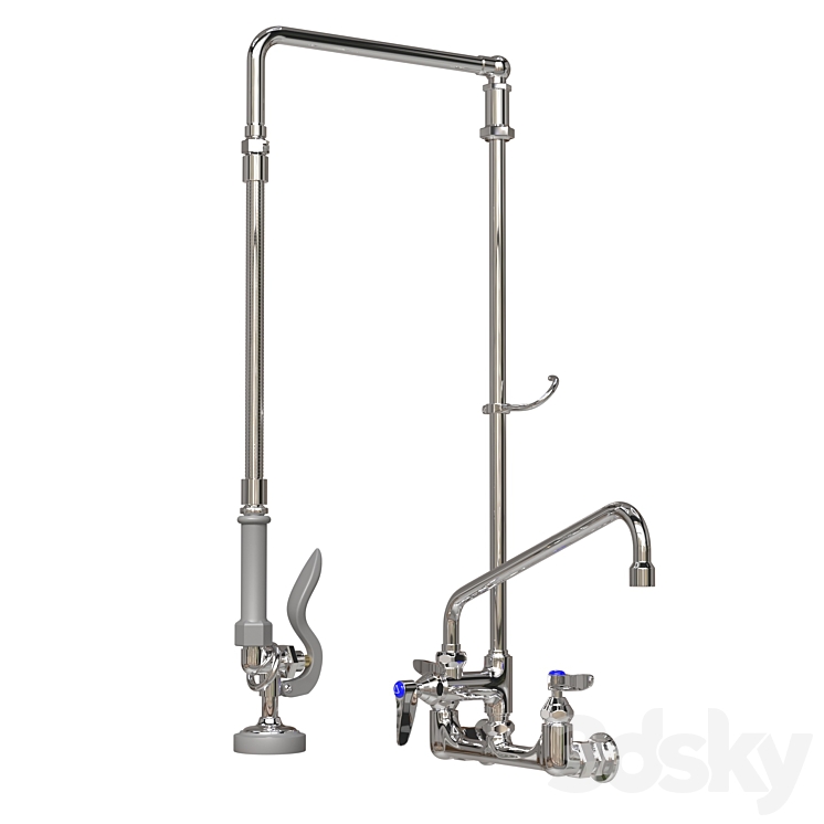 Wall mount mixing faucet Pre-Rinse Overhead Swivel Arm Tsbrass - Faucet ...