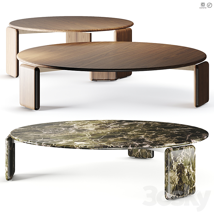 Minotti DRAKE Round Coffee Table - Table - 3D model