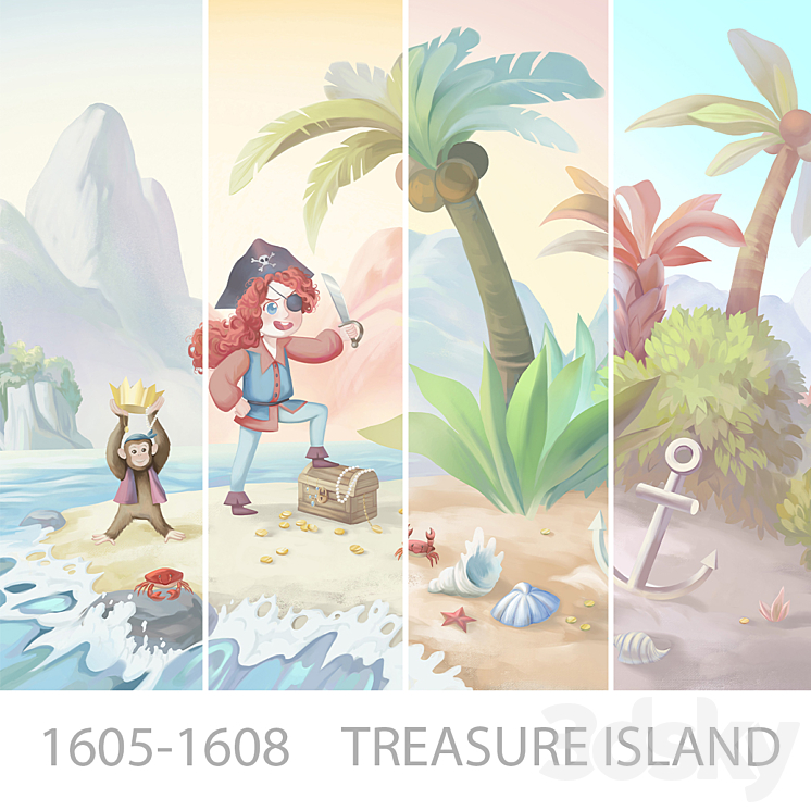 Wallpapers/Treasure Island - Wall covering - 3D model