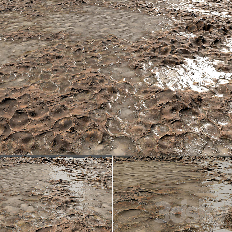 Eroded Muddy Ground - Natural materials - 3D model