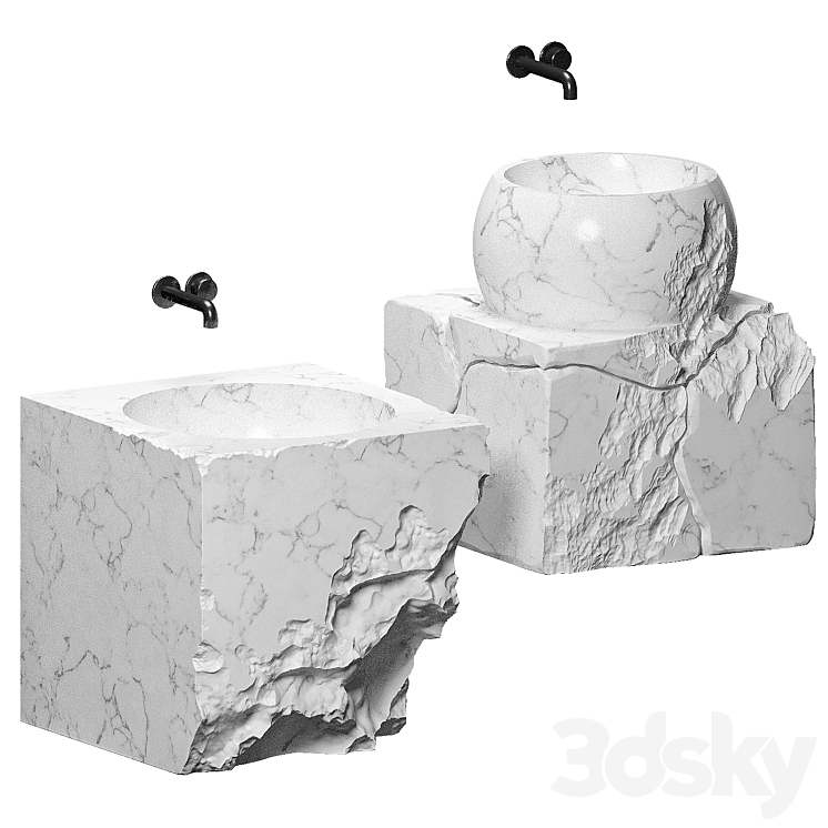 stone wash basins - Wash basin - 3D model