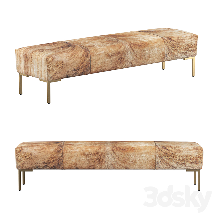 Tilton Hair on Hide Bench - Other soft seating - 3D model