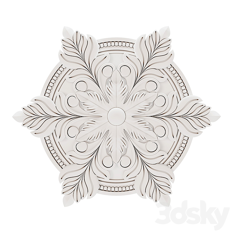 ceiling medallion gypsum pattern - Decorative plaster - 3D model