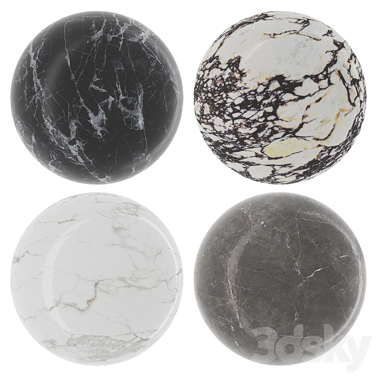 Marble set 1 (4 options) - Stone - 3D model