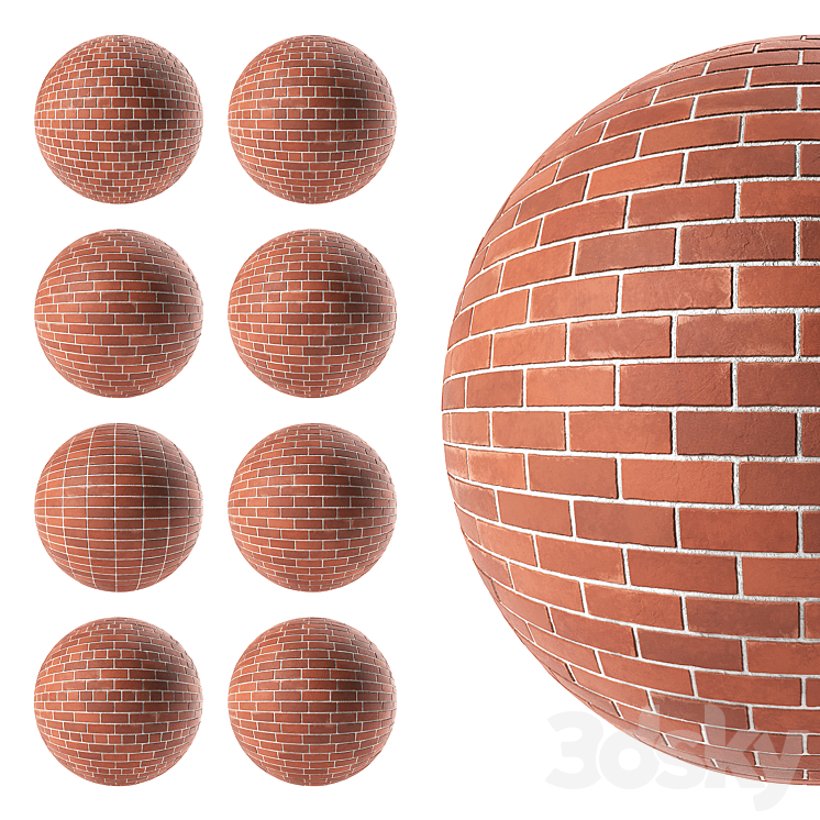 Brick Wall Texture Set 001 - Brick - 3D model