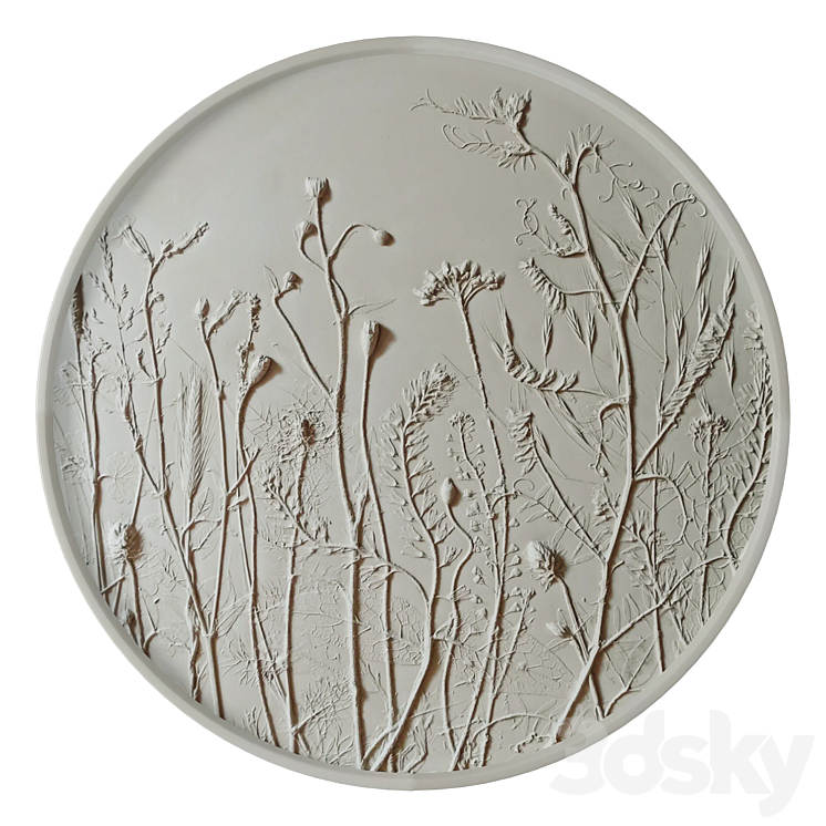 Botanical bas-relief 03 - Frame - 3D model