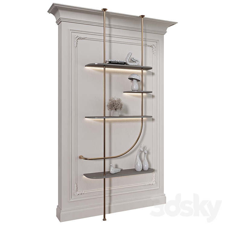 Neoclassical decorative shelf - Rack - 3D model