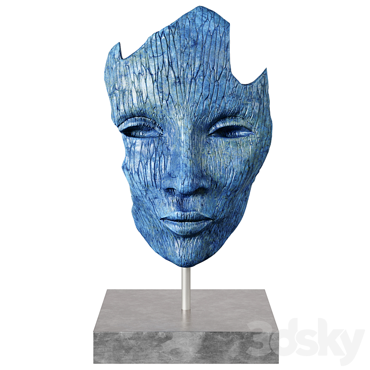 Blue Face Clay - Sculpture - 3D model