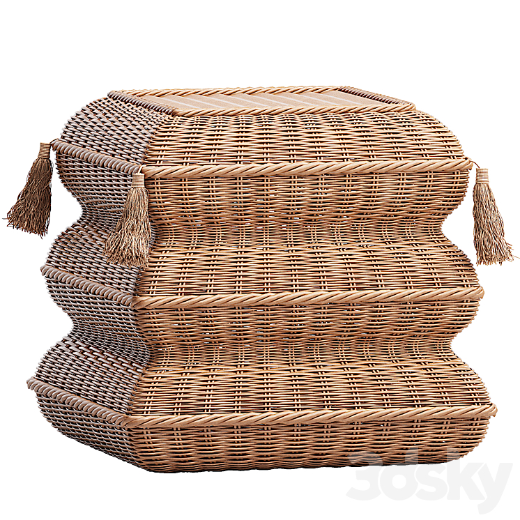 Mainly Baskets Folly Coastal Beach Natural Handwoven Rattan Square ...