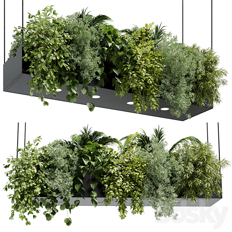 Rectangle pot light pendant - plant light hanging 32 - Indoor Plant 650 ...