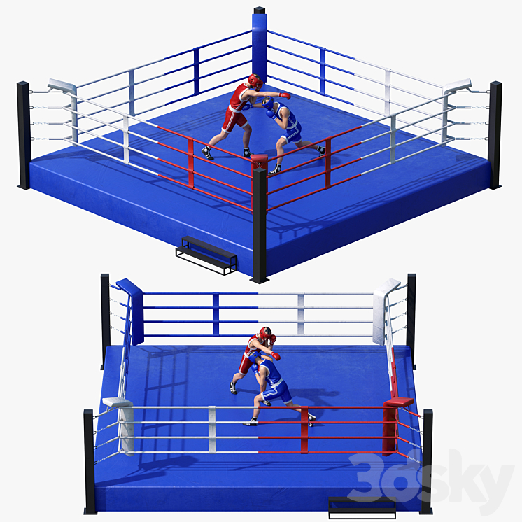 Boxing ring - Sports - 3D model