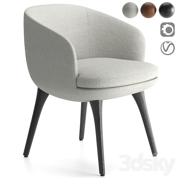 Minotti Raphael Dining Little Armchair - Arm chair - 3D model