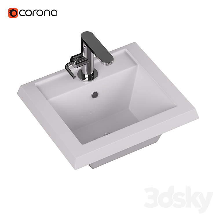 Furniture sink Madera Alice 50 - Wash basin - 3D model
