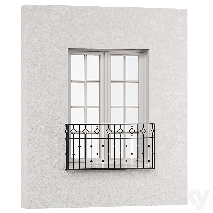 Window with balcony grille Solitaire Faux Balcony - Windows - 3D model