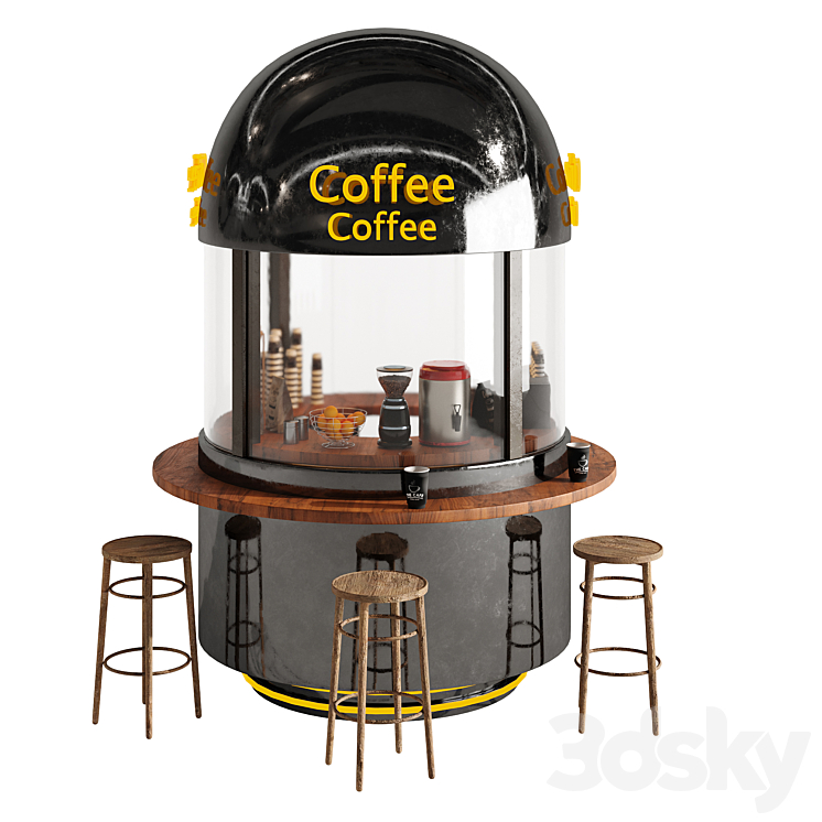 Coffee Shop Set 1 - Urban environment - 3D model