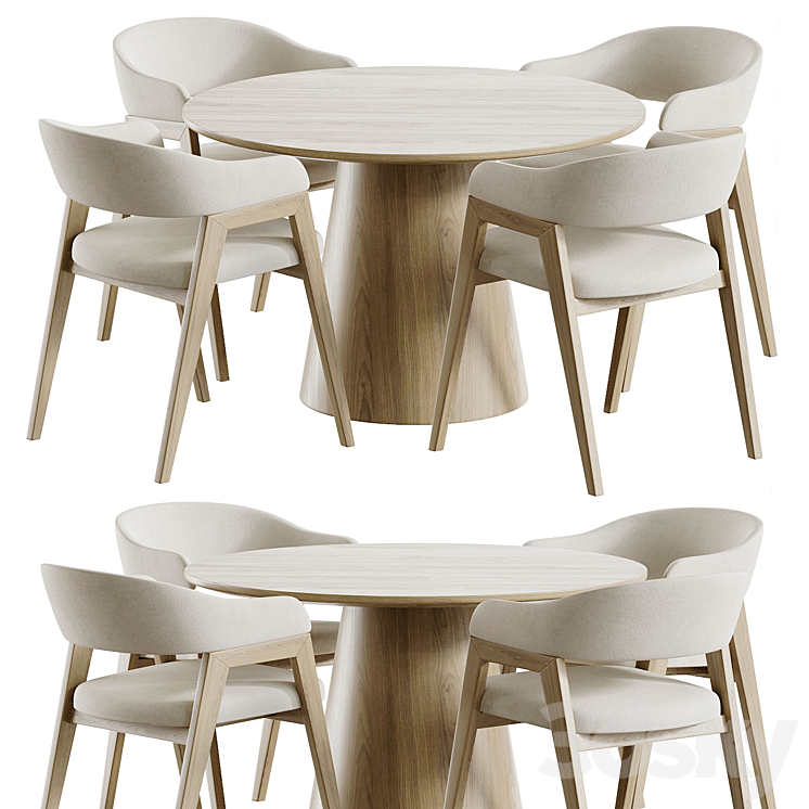 Lori Table and Chelsea Chair - Table + Chair - 3D model