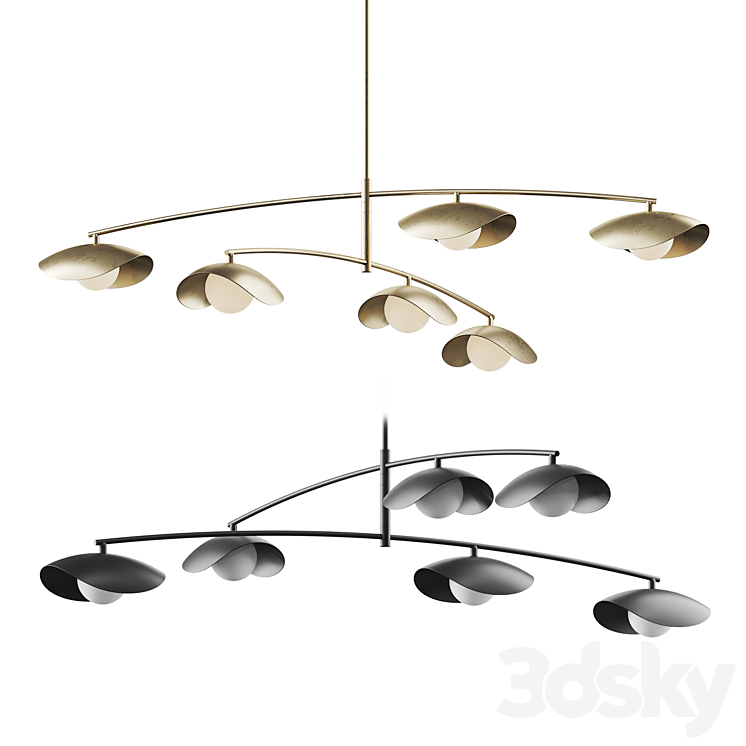 Coy Black Chandelier - Pendant light - 3D model