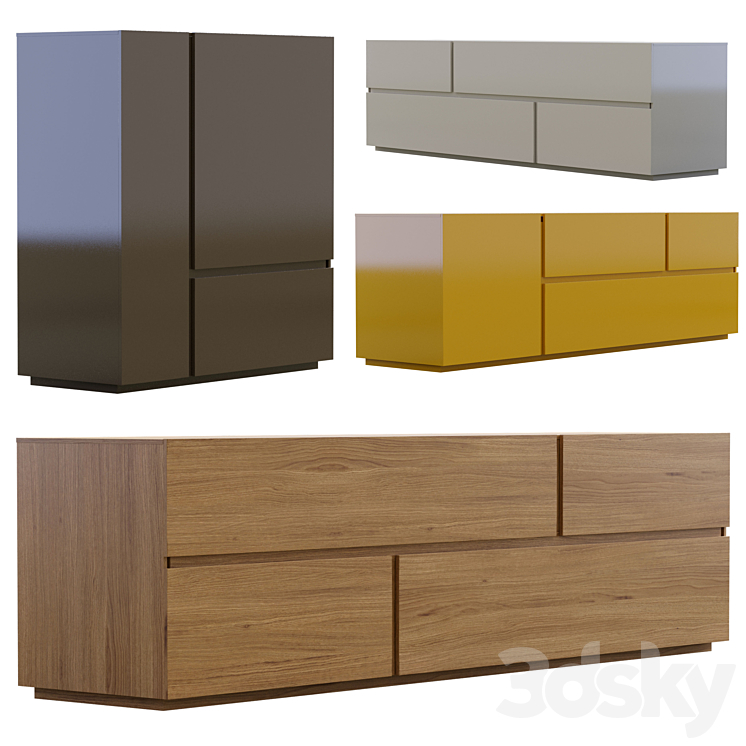 Poliform Free Carlo Colombo - Sideboard & Chest of drawer - 3D model