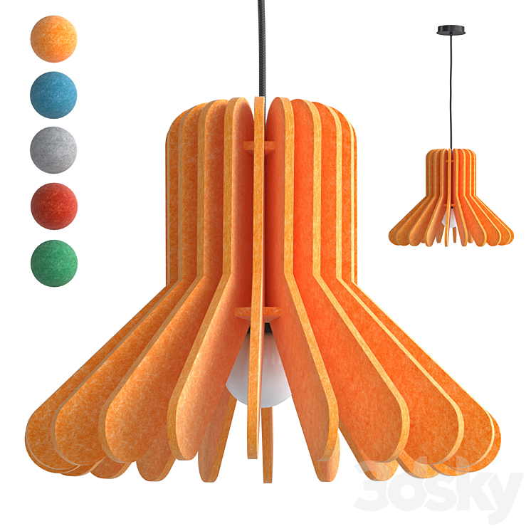 Thomas Felt Pendant Lamp - Pendant light - 3D model