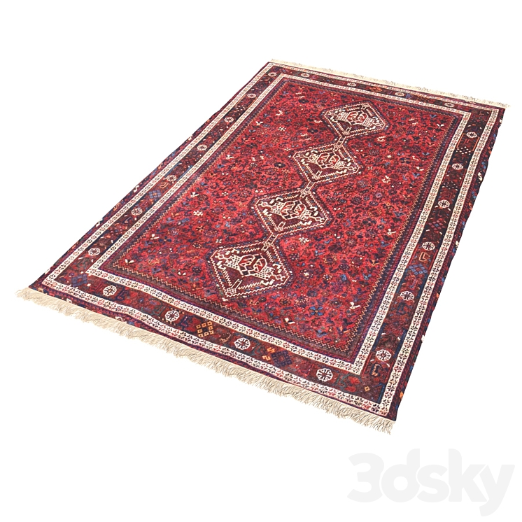 Antique Arab Khamseh rug from Iran - Carpets - 3D model