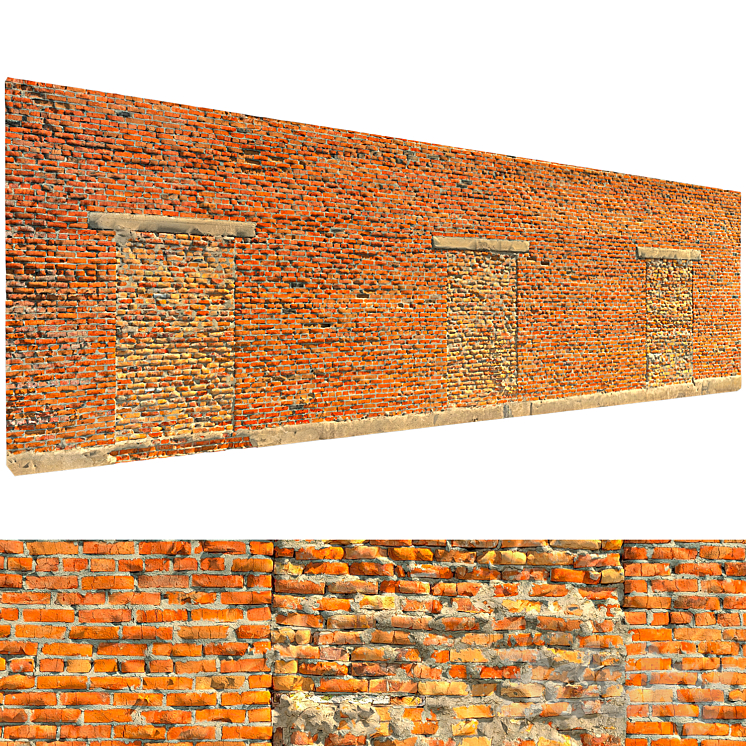Brick wall - Facade element - 3D model