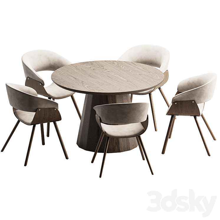 Dining Set 04 - Table + Chair - 3D model